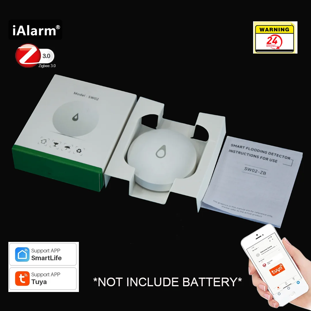 iAlarm ZigBee 3.0 Flood Water Immersion Leakage Leak Detector Linkage ...