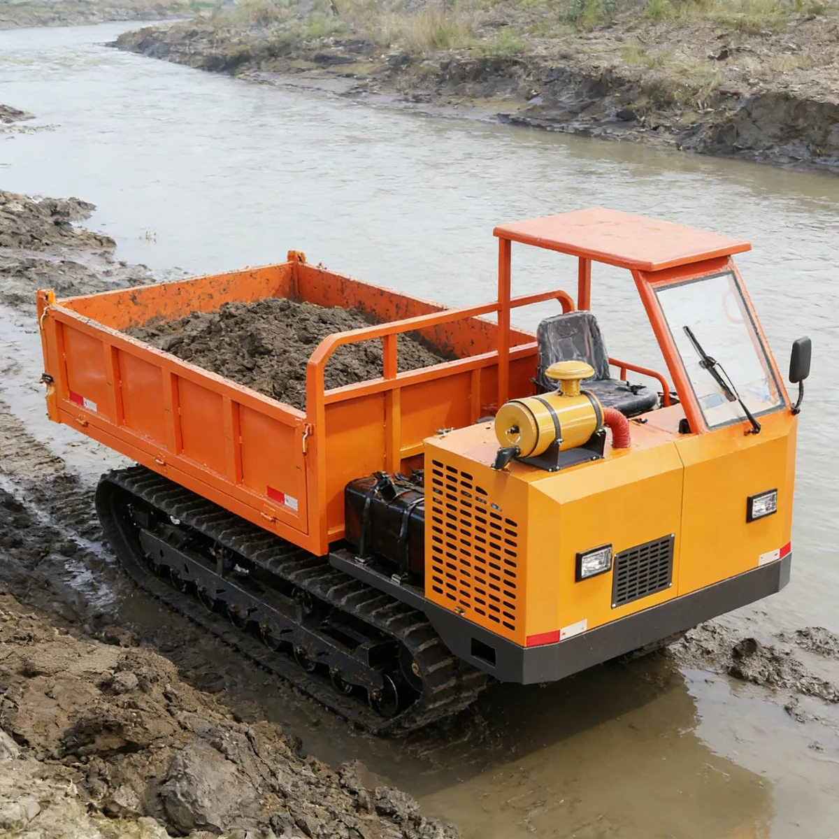 2 Ton Diesel Crawler Carrier Hydraulic Mini Dumper for Palm Farm ...