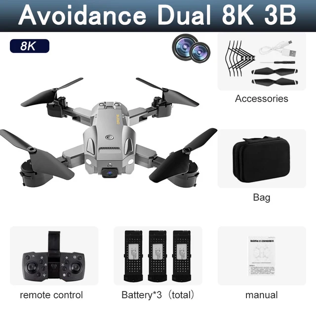 5G 8K HD Drone Professional Dual Camera Wifi GPS FPV Avoidance Fold Quadcopter Optical Flow ...