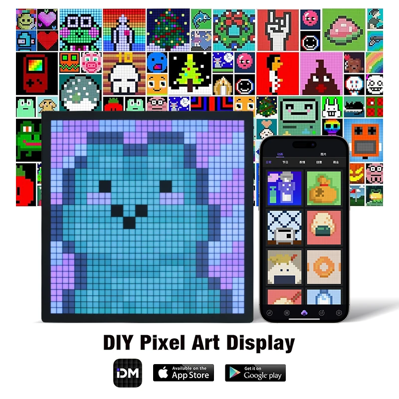 16x16-32x32-Pixel-Art-Led-Display-Rgb-Diy-Graffiti-App-Control-Cool ...
