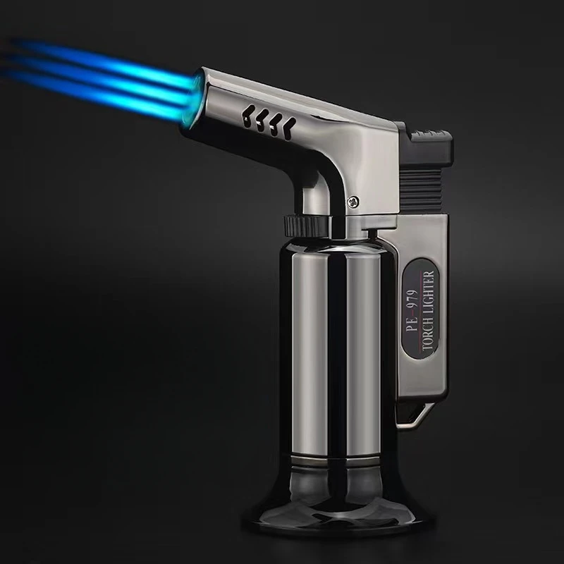 Upgrade 3 Jet Metal Welding Gun Windproof Turbine Gas Lighter Kitchen ...