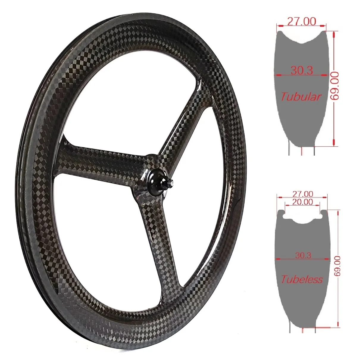 700C-Carbon-3-Spokes-Wheelse-TT-Road-Track-Fixed-Gear-Bicycle-Wheels ...