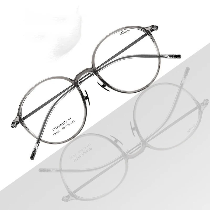 Women-s-Luxury-Retro-Round-Pure-Titanium-Glasses-Frame-Ultralight ...