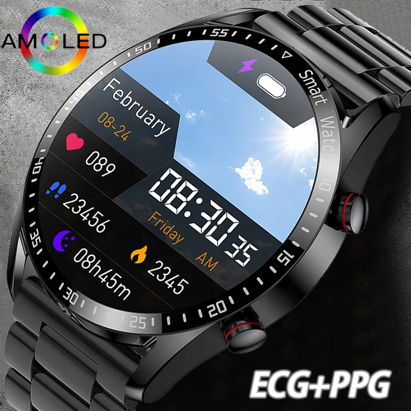 ECG+PPG Bluetooth Talk AMOLED Smart Watch Men's Health Heart Rate ...
