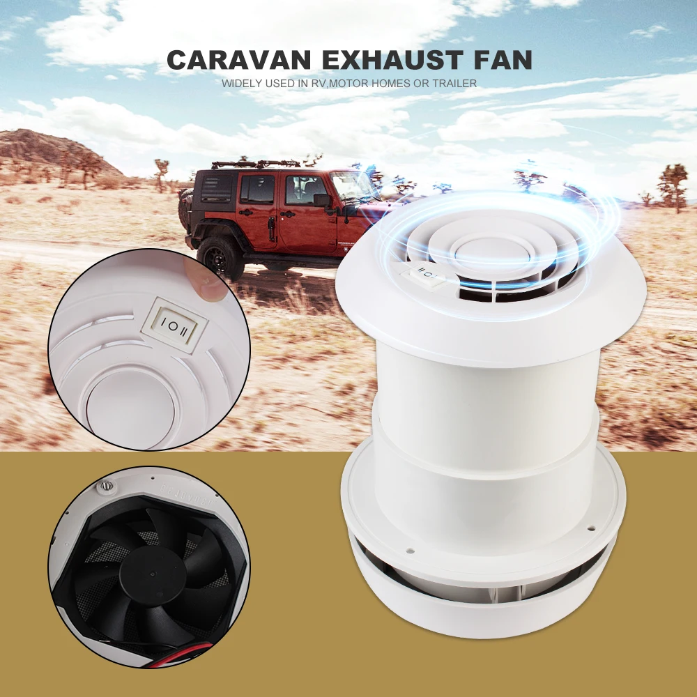 12V-Car-Silent-Fan-Camper-Accessories-For-Rv-Trailer-Caravan-Strong ...