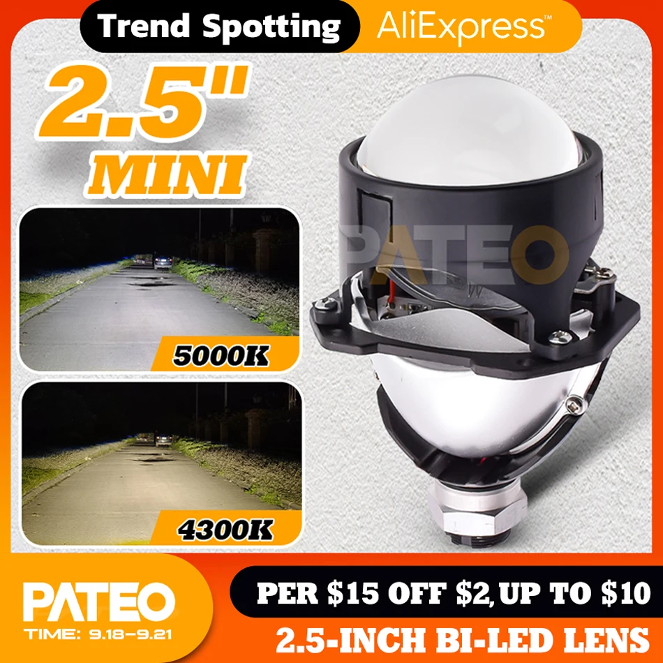 Bi-led-Lenses-Projector-Modules-in-Headlight-2-5-inch-4300K-5000K-H4-H7 ...