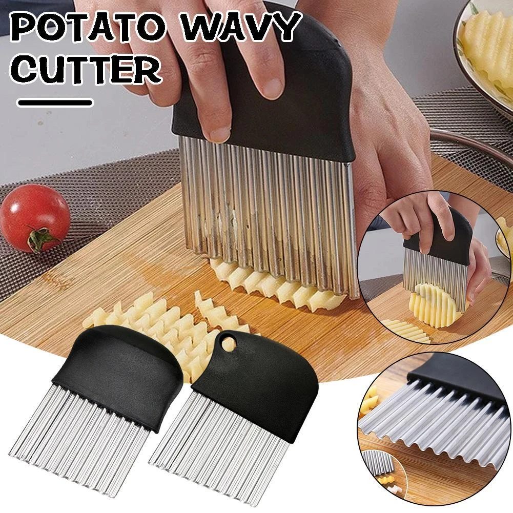 French Fries Cutter Stainless Steel Serrated Easy Slicing Cut Vegetable ...