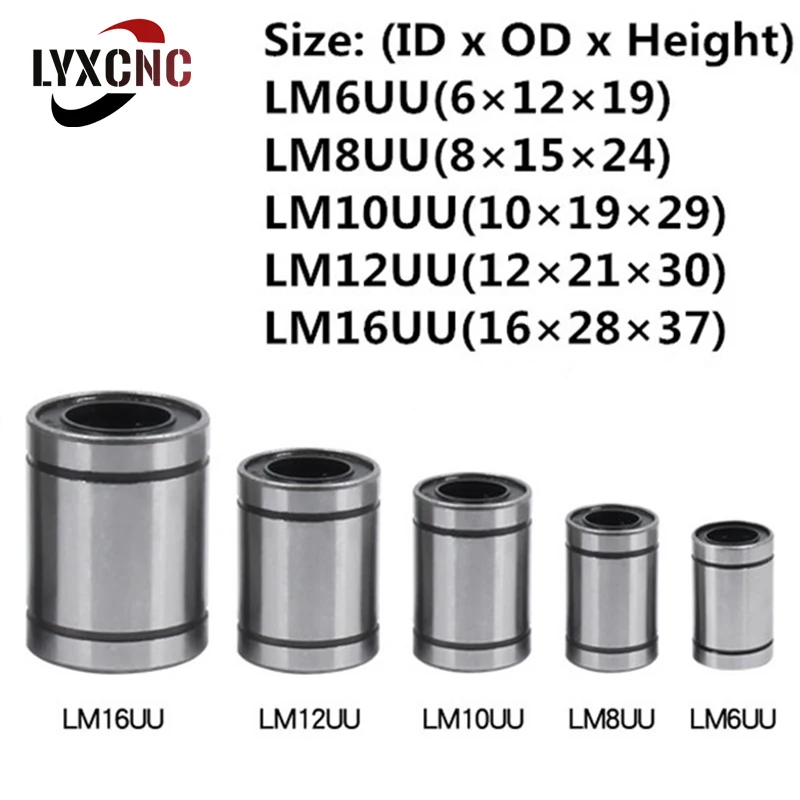 1-4PCS-LM8UU-Linear-Bearing-LM3UU-LM4UU-LM5UU-LM6UU-LM10UU-LM12UU ...