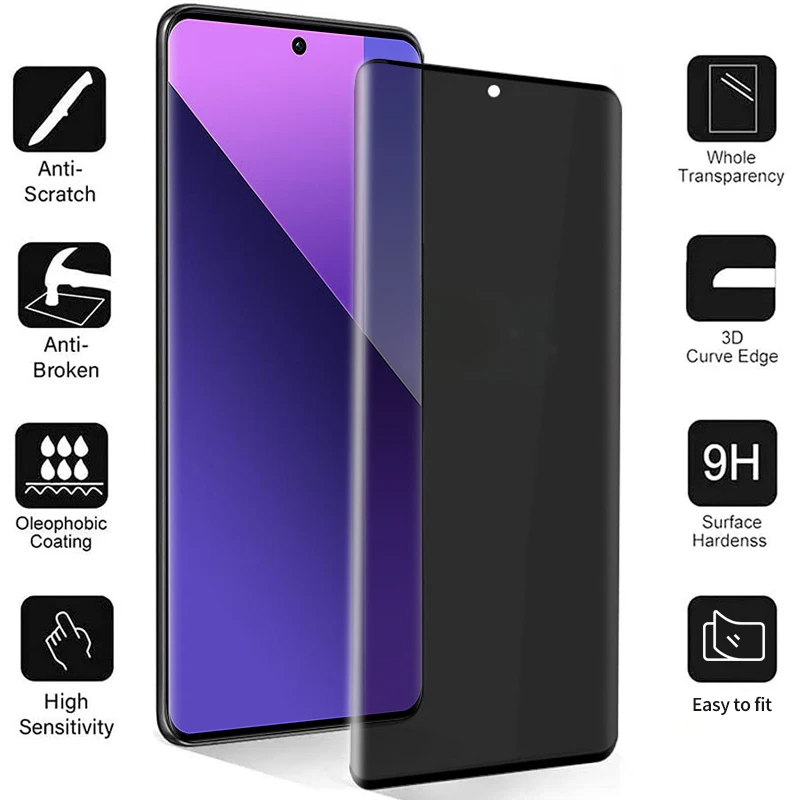 3D Curved Anti-spy for Xiaomi Redmi Note 13 Pro Plus Privacy Screen ...