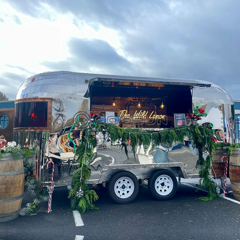 Fully Equipped Food Truck Pizza Bar mobile trailer Ice Cream Cart Fast ...