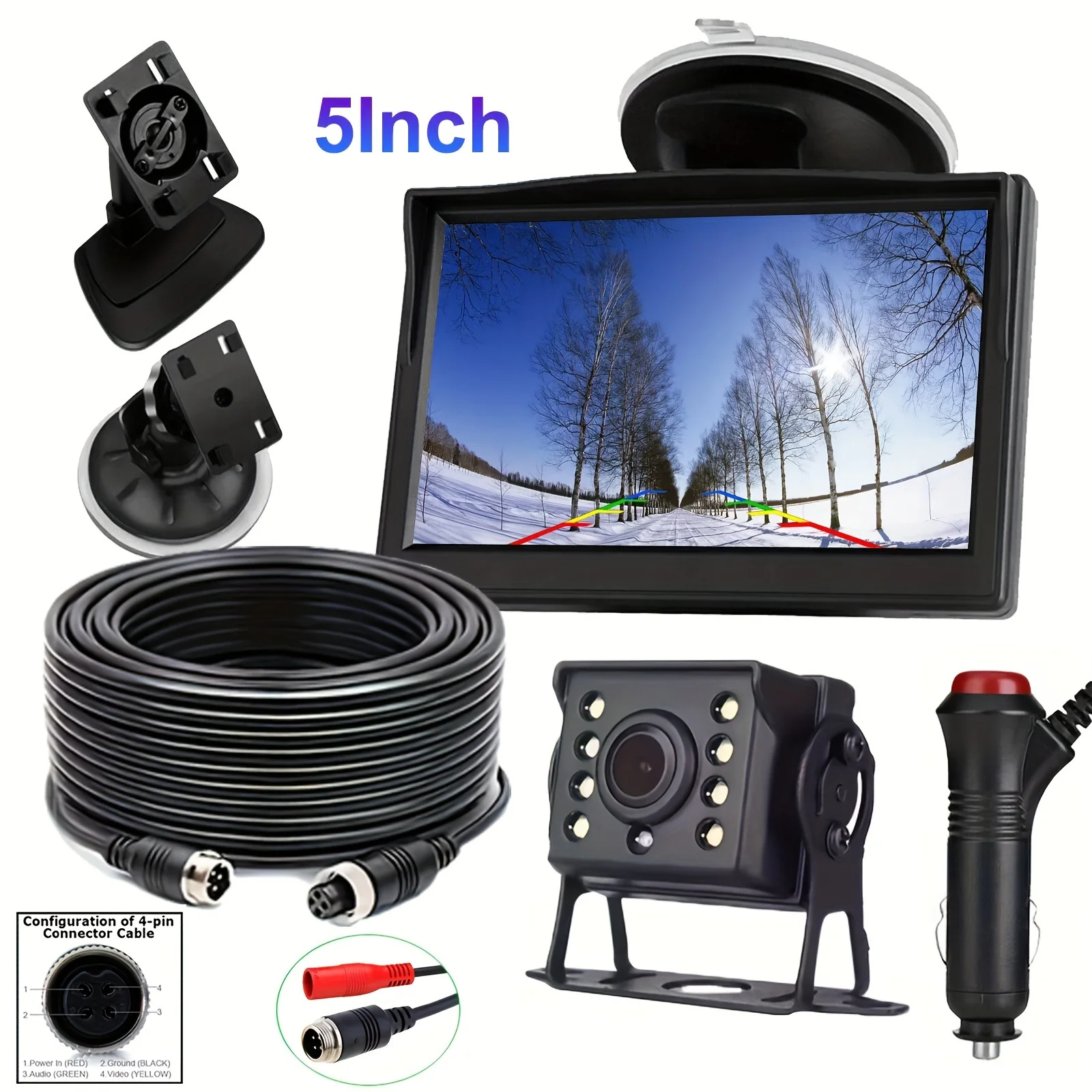 5in-Car-Reverse-Monitor-with-Rear-View-Camera-Backup-Camera-Rearview ...