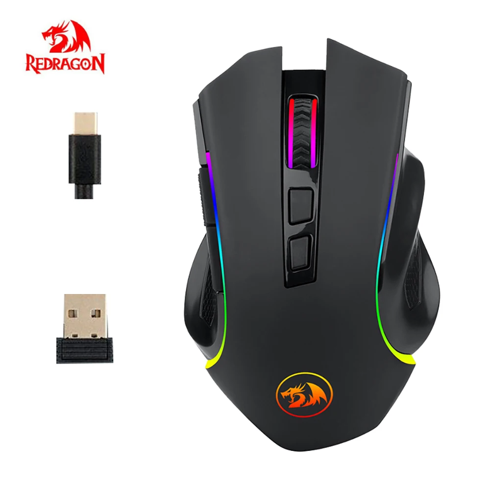 Recarregável Sem Fio E Usb Com Fio Mouse Ergonômico Gaming Mice 8 Botões Rgb Backlight 4000 Dpi ...