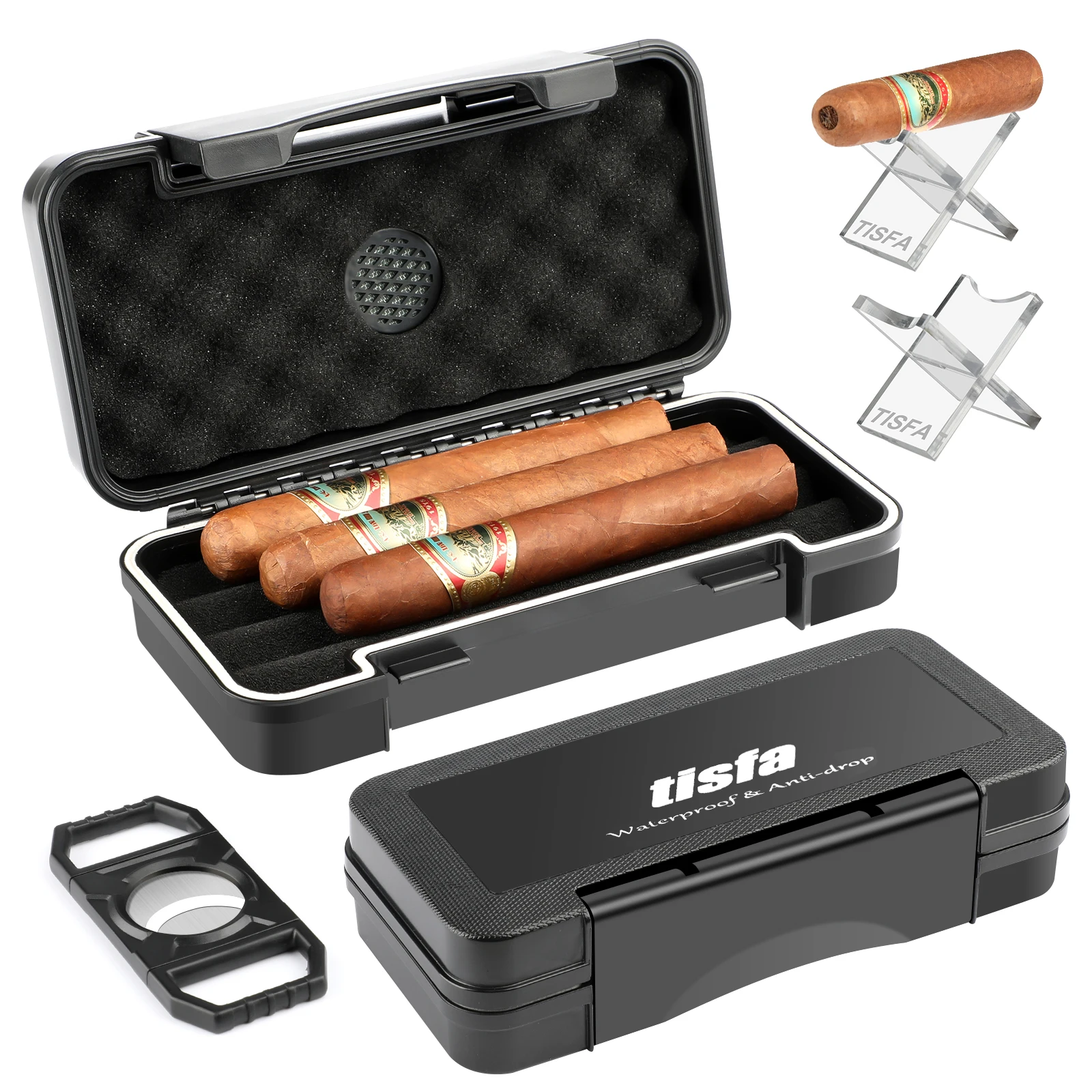 Cigar-Travel-Humidor-Case-with-Cigar-Cutter-and-Cigar-Stand-Portable ...