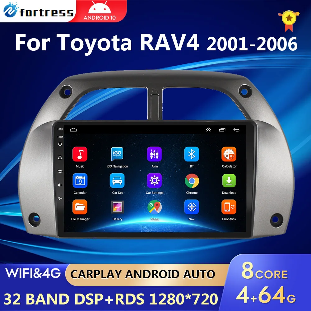 4G-64G-CarPlay-2din-Android-AutoRadio-GPS-Multimedia-Player-for-Toyota ...