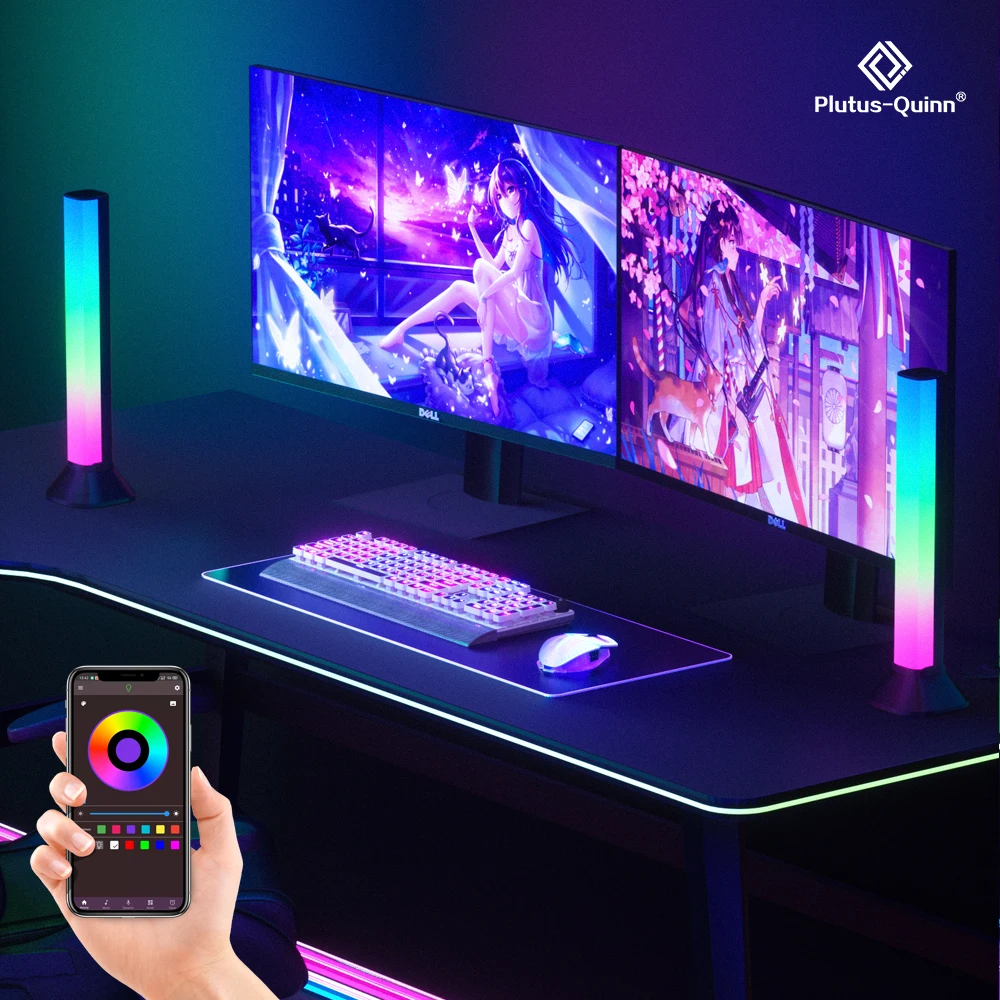 Led 분위기 램프 앱 제어 야간 조명 Rgb 음악 사운드 제어 리듬 픽업 라이트 게임 Tv 장식 백라이트