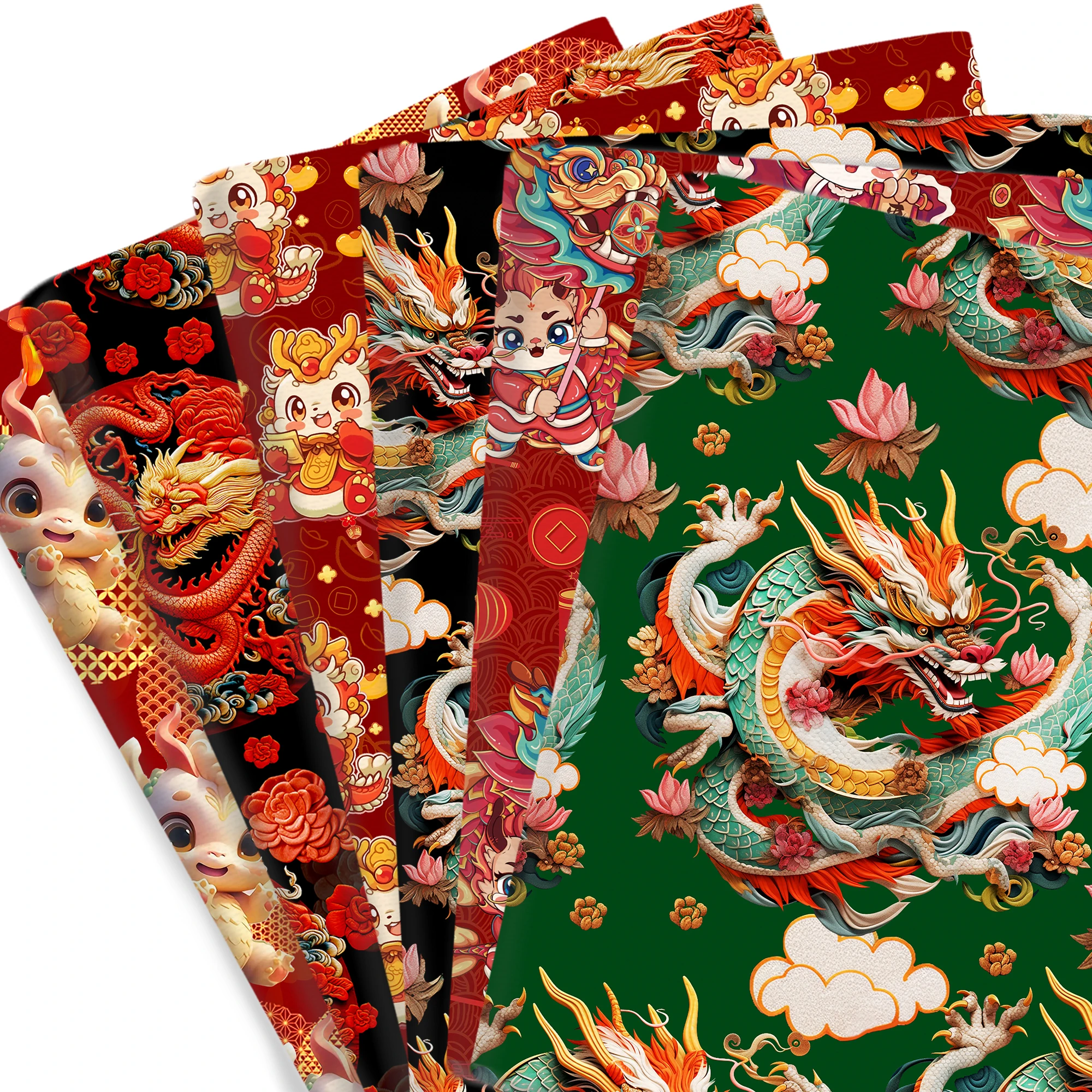 Dragon 50*145cm Patchwork Printed Polyester Cotton Fabric For Tissue ...