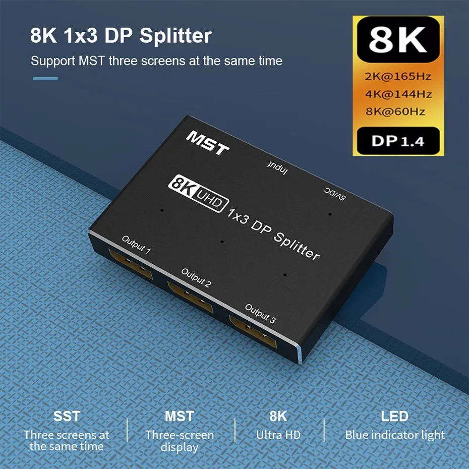 DisplayPort-Splitter-Cable-MST-Hub-1-4-to-3-DP-Ports-1-in-3-Out ...