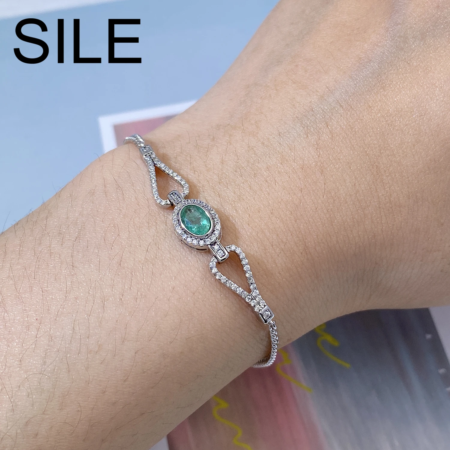 SILE-Luxury-Women-s-Hands-Bracelets-Natural-Emerald-Zircon-Fine-Jewelry ...