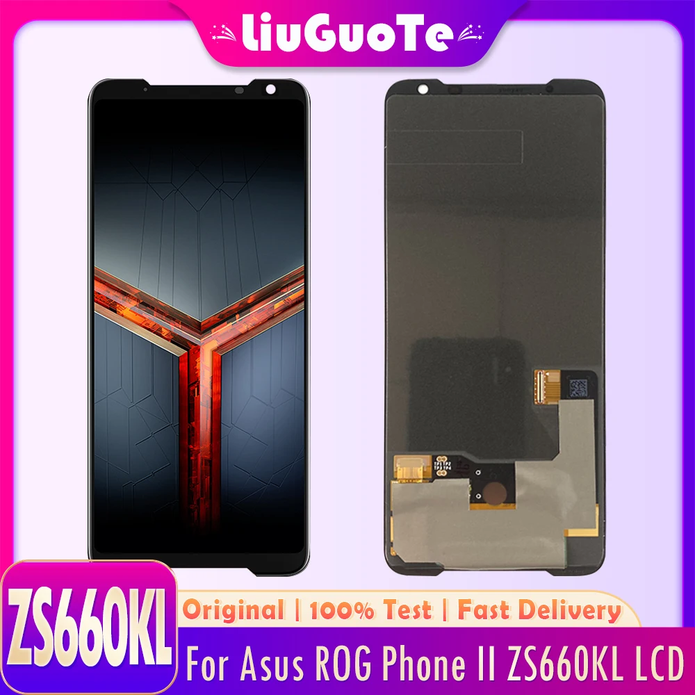 6.59 "오리지널 슈퍼 아몰레드 LCD 디스플레이 ASUS_I001DE ROG 폰 2 폰 II ZS660KL LCD 디스플레이 ...
