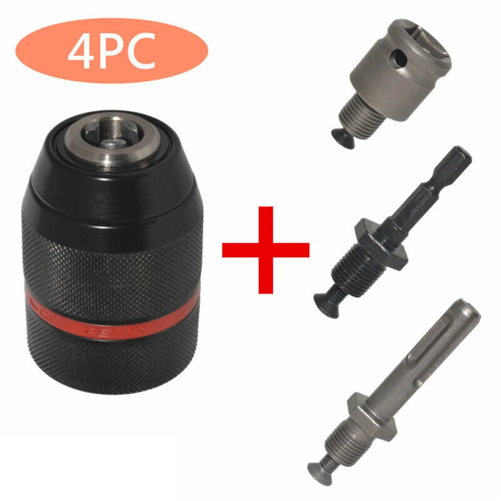 4Pcs-Drill-Bit-Adapter-For-Impact-Driver-Converter-Hex-Shank-Keyless ...