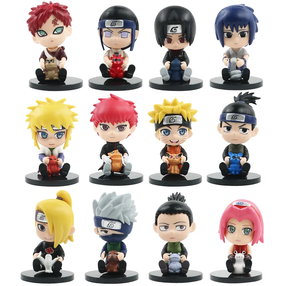 12Pcs-Set-Naruto-Anime-Sitting-Figures-With-Pet-Kakashi-Sakura-Sasuke ...