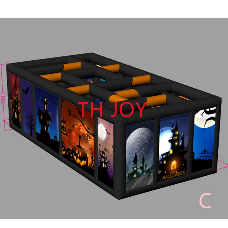 fast-shipping-6x3m-inflatable-haunted-house-maze-Halloween-printing ...