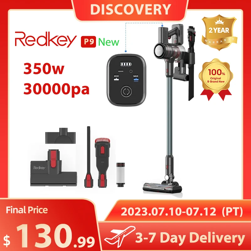 Redkey P9 Cordless Vacuum Cleaner 30Kpa, 8 in 1 Wireless Vacuum 350W ...