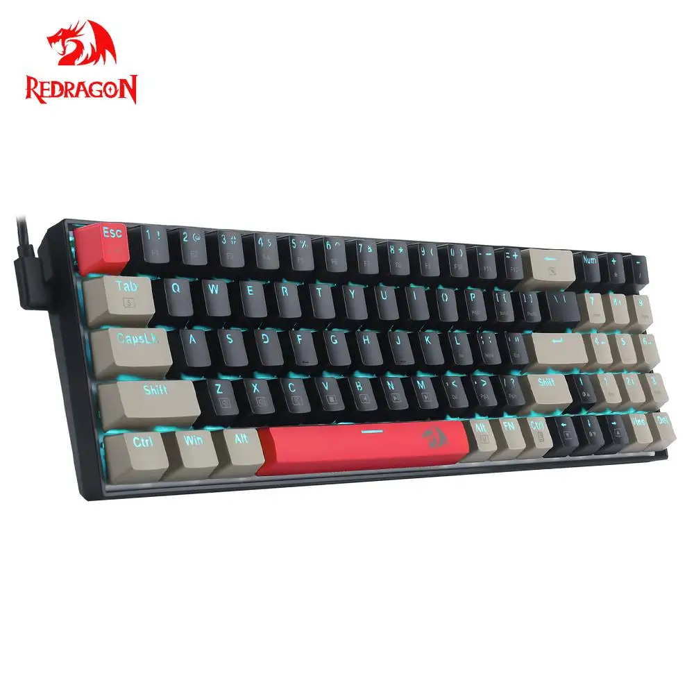 REDRAGON K688 USB Mini Mechanical Gaming Keyboard Blue Red Switch 78 ...
