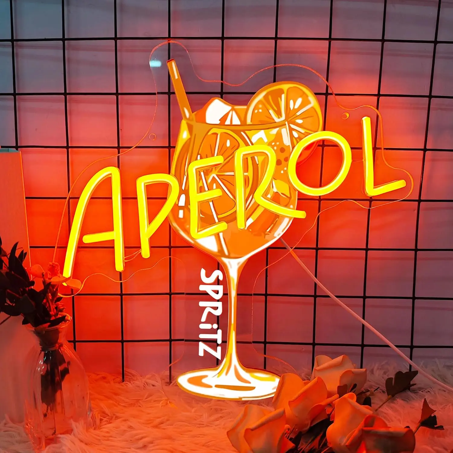 Aperol Spritz Neon Sign LED Cocktail Neon Light for Home Bar Man Cave ...
