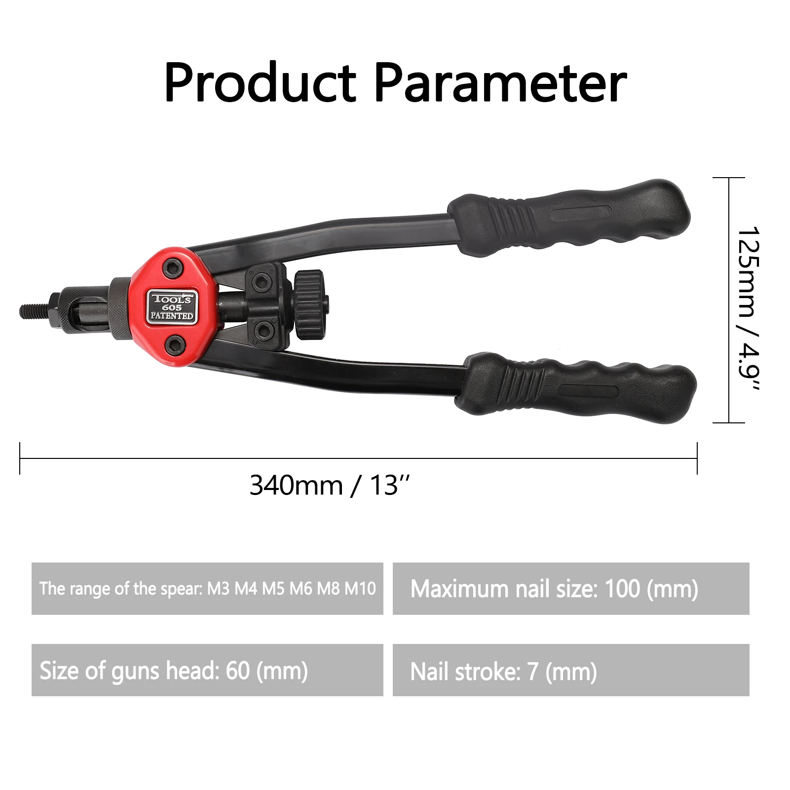 Hand Riveter Labor-saving Hand Riveter BT-605 Manual Rivet Machine ...