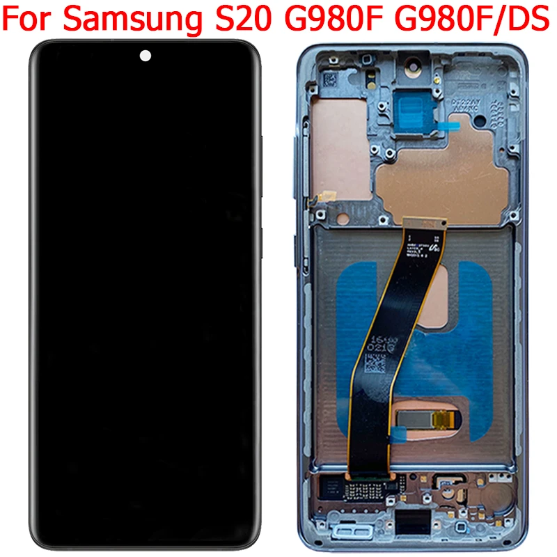 100% original super amoled para samsung galaxy s20 g980f/ds g981b display lcd painel digitador ...