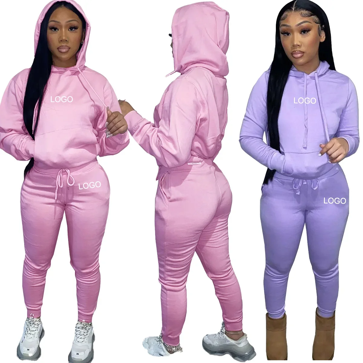 Winter-Clothes-Custom-Rhinestone-Plain-Thick-Fleece-Hoodie-Jogging-Suit ...