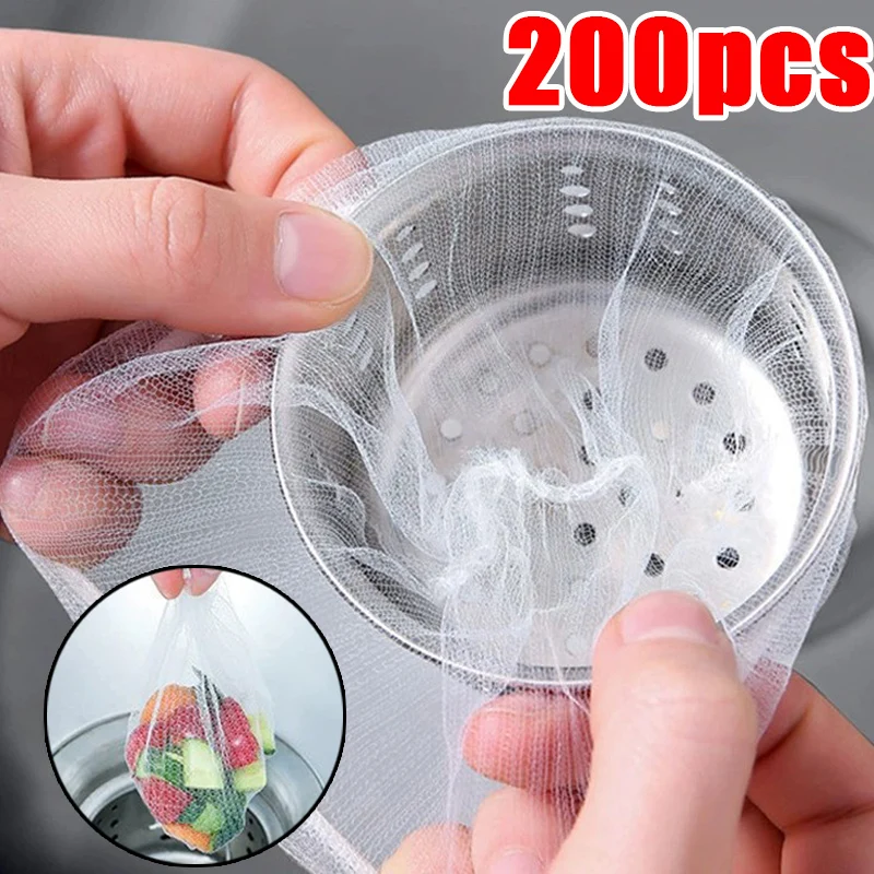 30-200Pcs-Disposable-Kitchen-Sink-Filter-Mesh-Sewer-Garbage-Filter-Meal ...