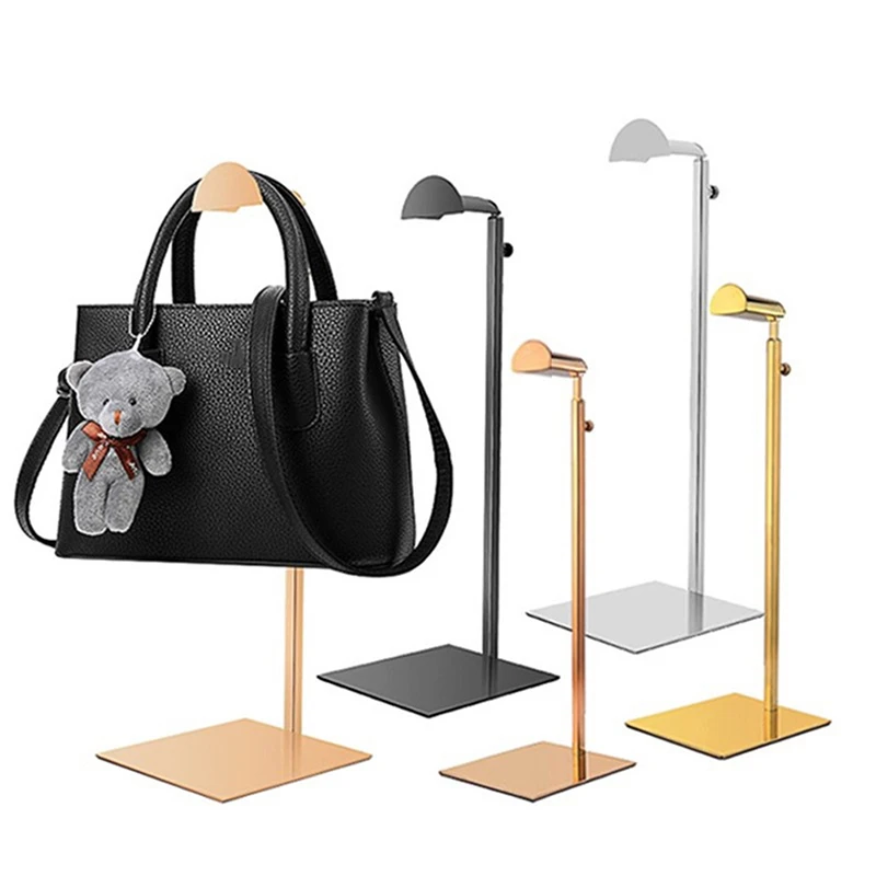 Adjustable-Polished-Gold-Silver-Hanging-Bag-Handbag-Shelf-Display-Stand ...