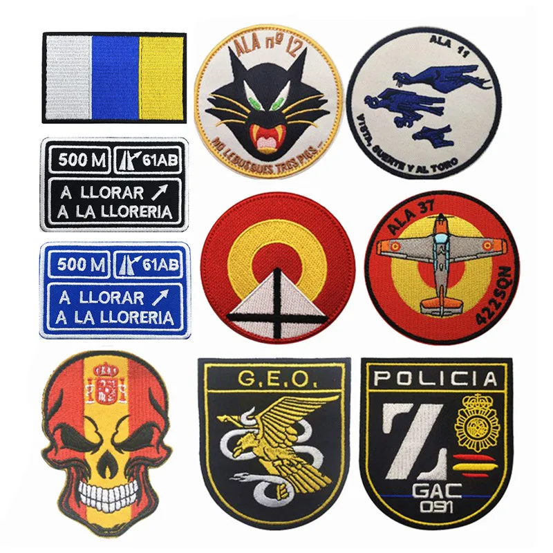 Embroidered-Spain-Armband-Fabric-Patch-Magic-Sticker-Tactical-Patch-for ...