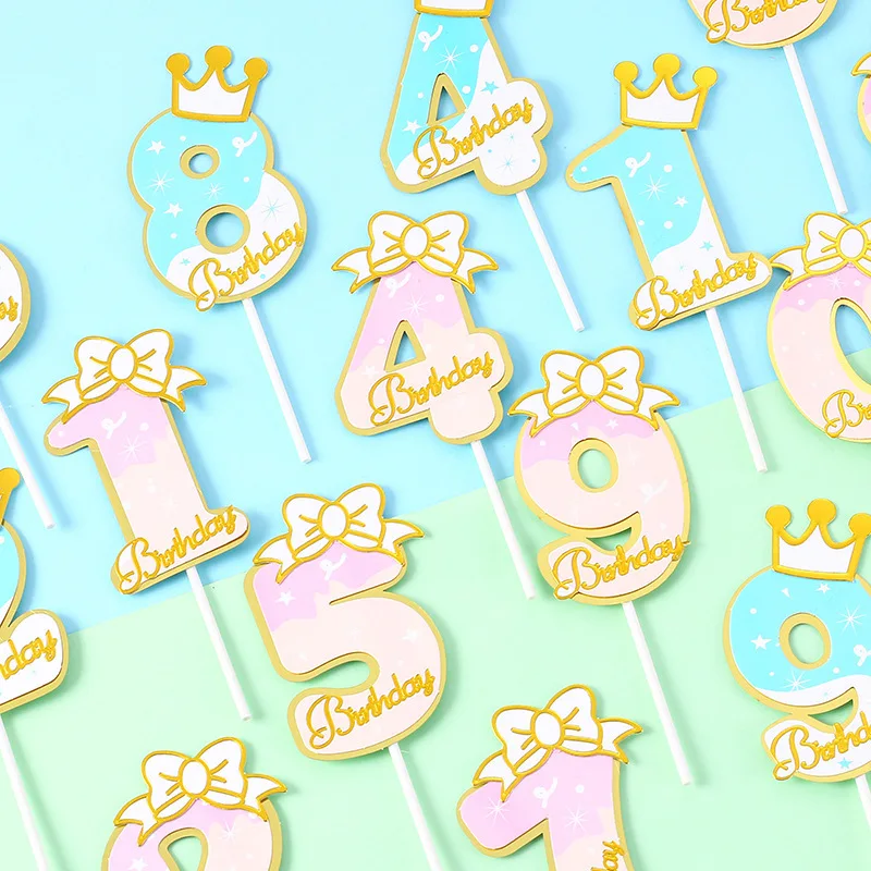 10Pcs-Newest-Cute-Paper-Number-Crown-Cake-Toppers-Baby-Shower-Birthday ...