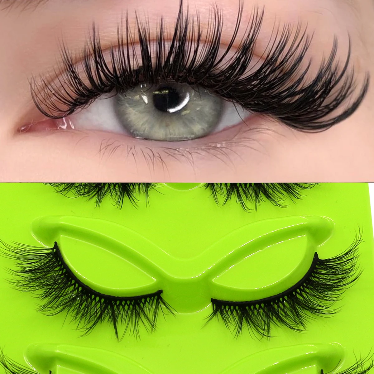 GROINNEYA-Fluffy-False-Eyelashes-5-pairs-Cat-Eye-Lashes-3D-Faux-Mink ...