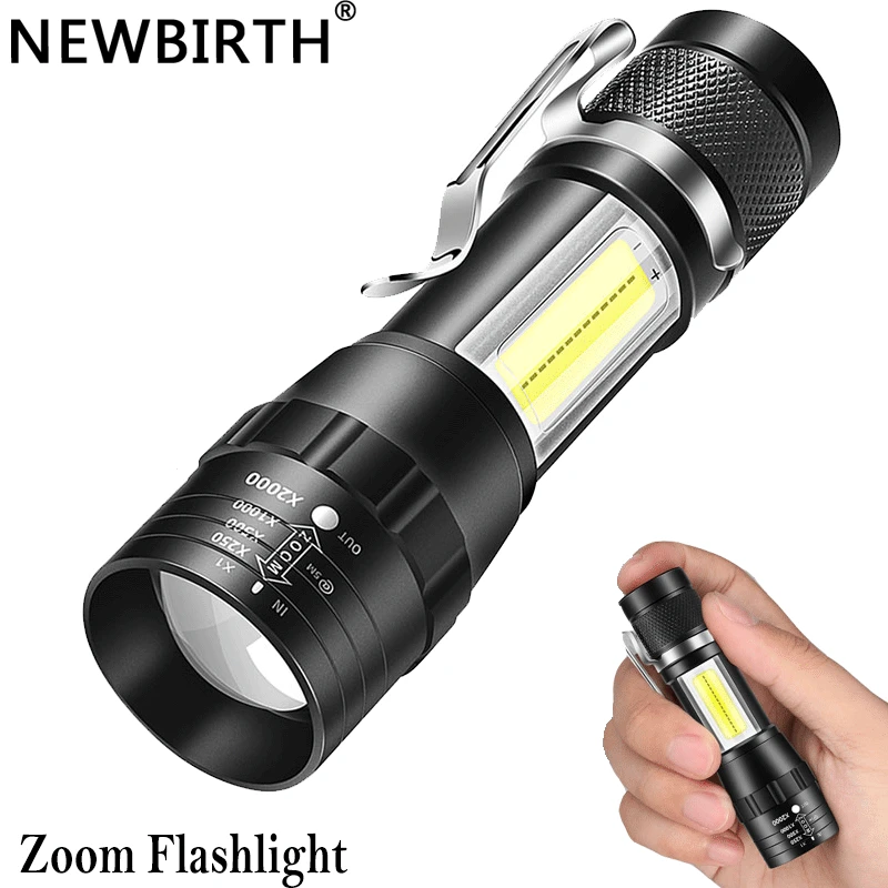 Mini Multi-function Flashlight Usb Built-in Rechargeable Battery Torch ...