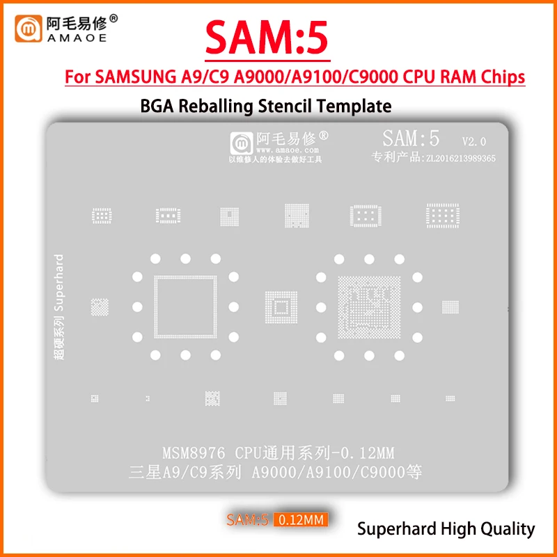 Amaoe SAM5 BGA Reballing Stencil Para SAMSUNG A9/C9 A9000/A9100/C9000 ...
