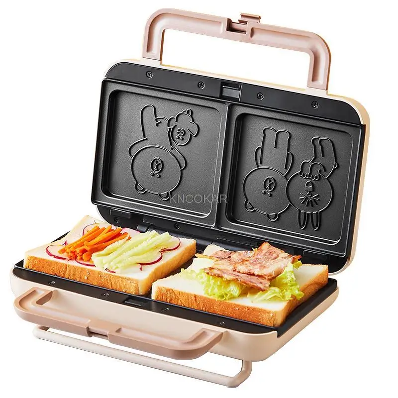 220V 900W Household Electric Waffle Machine Sandwich Breakfast Baking ...