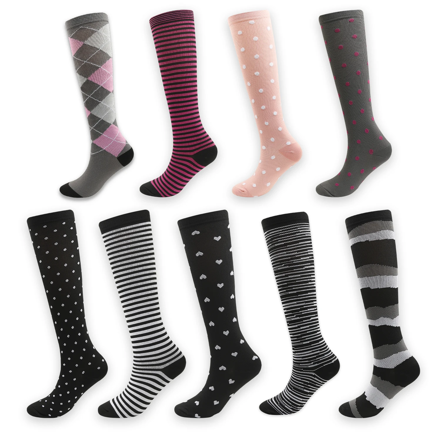 Summer-sports-compression-socks-stretch-men-s-and-women-s-black-and ...