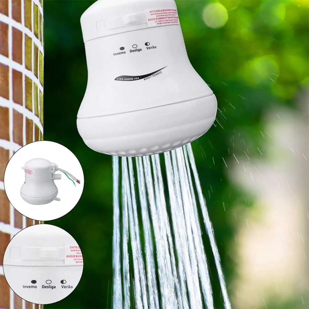 Tankless Electric Shower Head Instant Hot With Hose Bracket Water ...