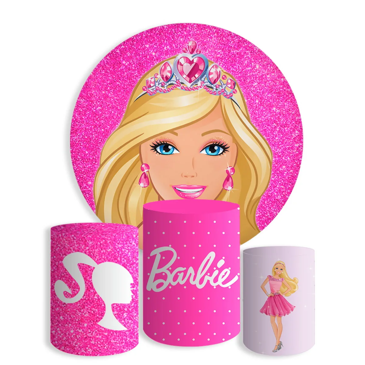 Barbie-Circle-Backdrops-for-Girl-Birthday-Round-Backdrop-Elastic ...