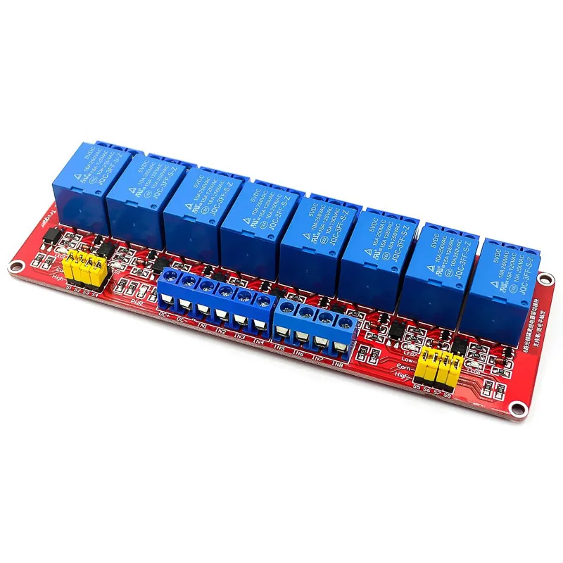 Couleur 12V 2CH X 4PCS Module de relais 12V 5V 2 canaux 4-6-8, supporte ...