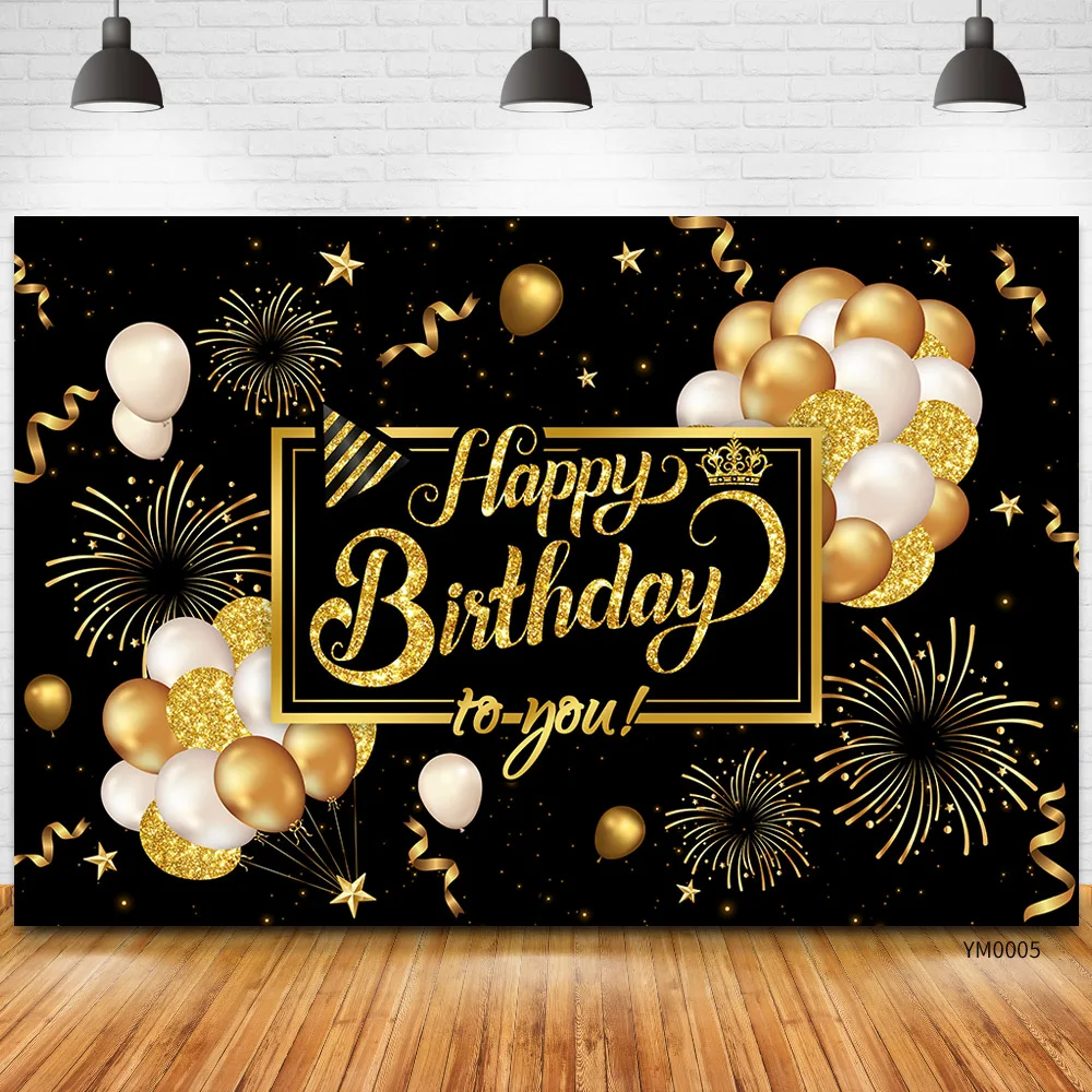 Happy-Birthday-Backdrop-Banner-Sign-Poster-Glitter-Balloon-Fireworks ...