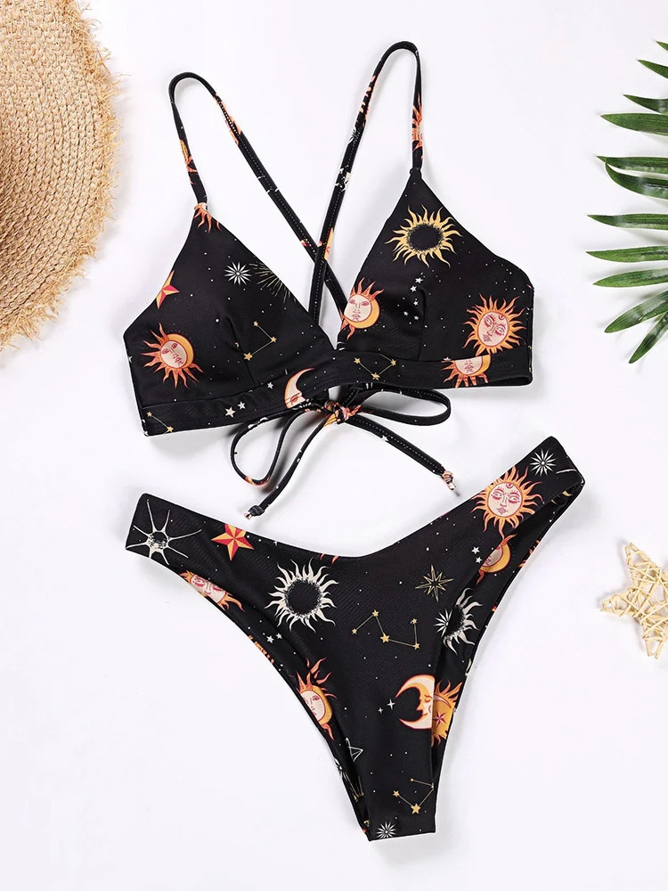 Sunflower Printed Bikini Set Sexy Swimwear Women 2022 Mujer Push Up ...