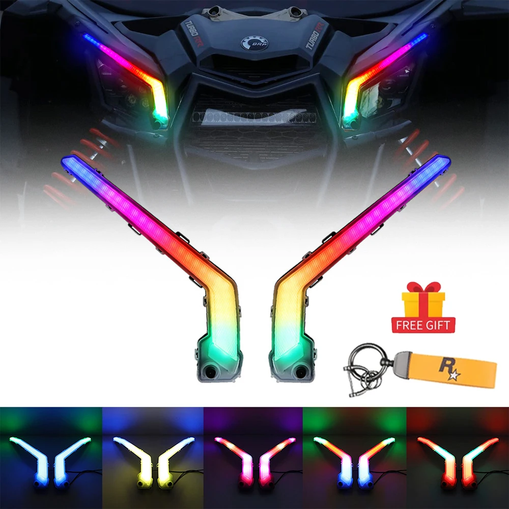 UTV-Front-Signal-Lights-RGB-Leds-Lamp-For-Can-Am-Maverick-X3-XDS-XRS ...