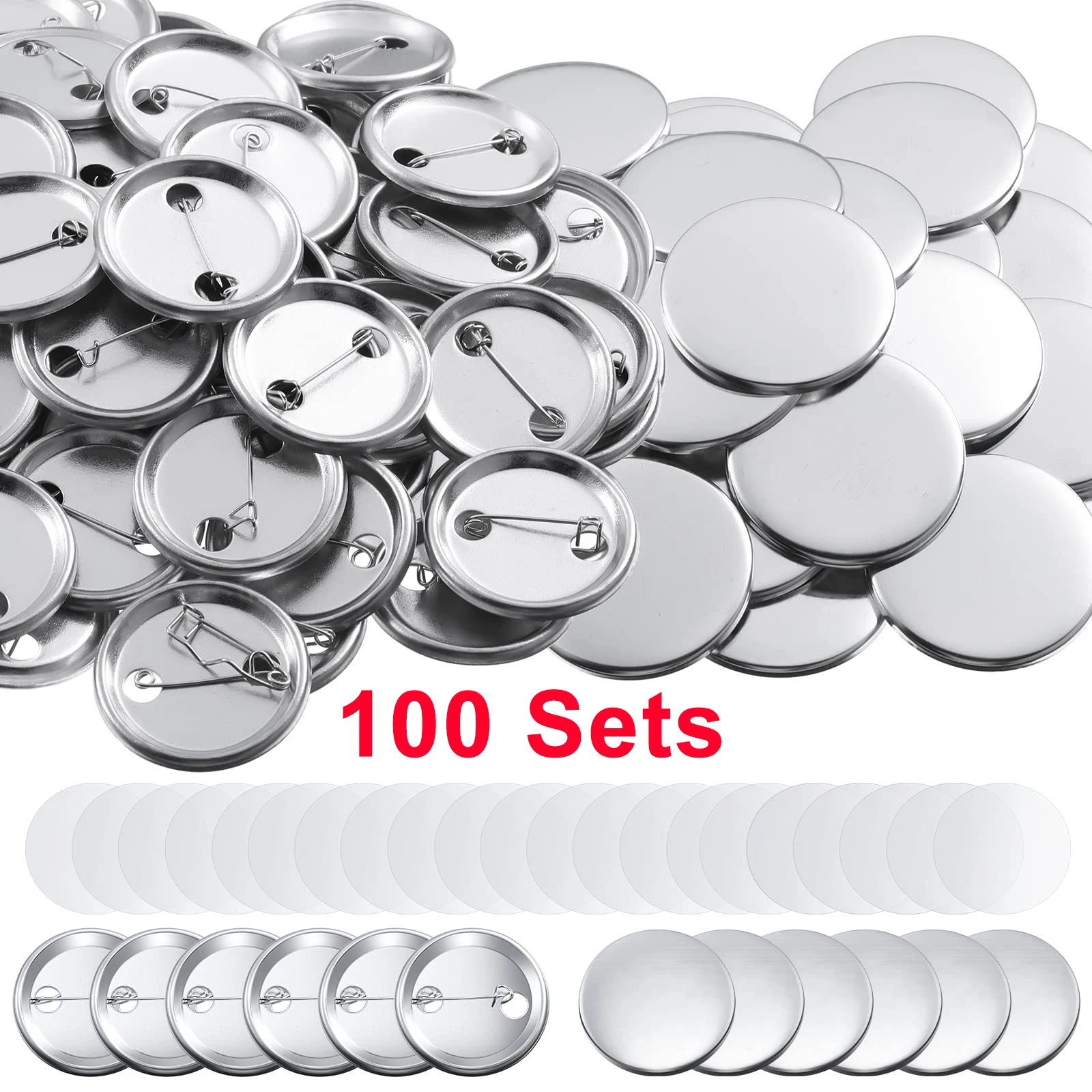 Metal-Badge-Pin-Button-Making-Supplies-100Sets-25mm-32mm-37mm-44mm-50mm ...