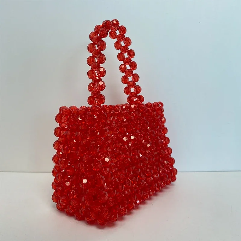 Solid-Color-Beaded-Bag-Portable-Designer-Red-Handbags-Purses-Luxury-Top ...