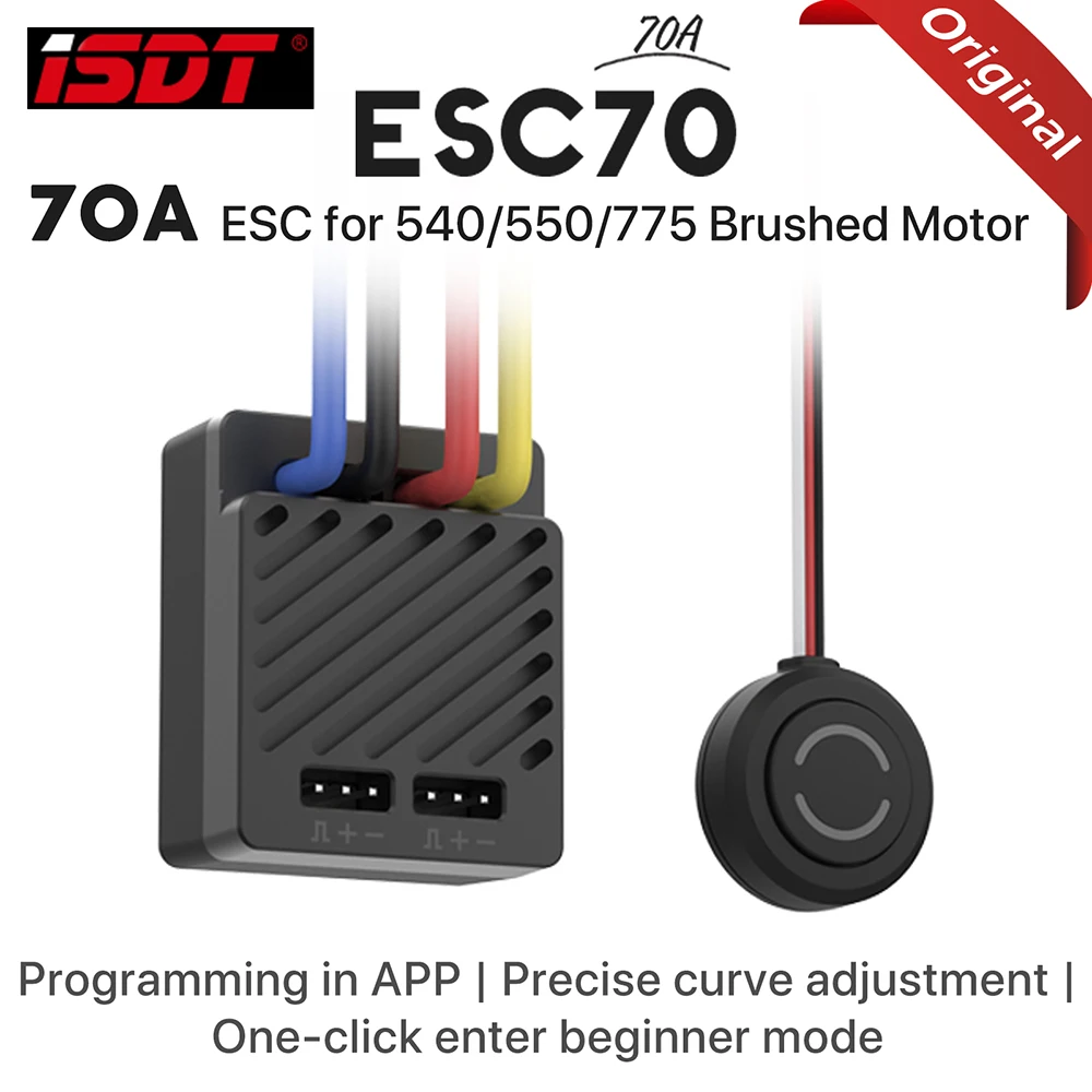 ISDT-ESC70-Waterproof-70A-ESC-2-3S-Adjustable-BEC-Phone-Control-540-550 ...